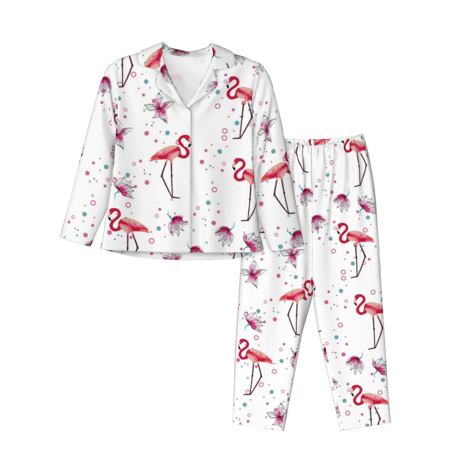 2 Piece Womens Pajama Sets - pink flamingo C Soft Sleepwear Comfy ...