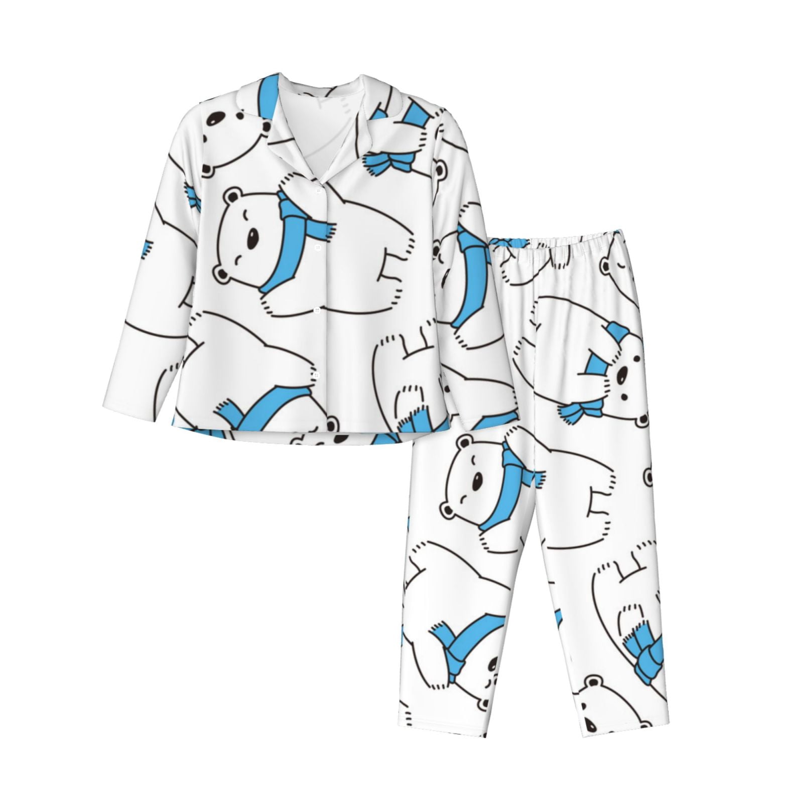 2 Piece Womens Pajama Sets - scarf bear Soft Sleepwear Comfy Pajamas ...