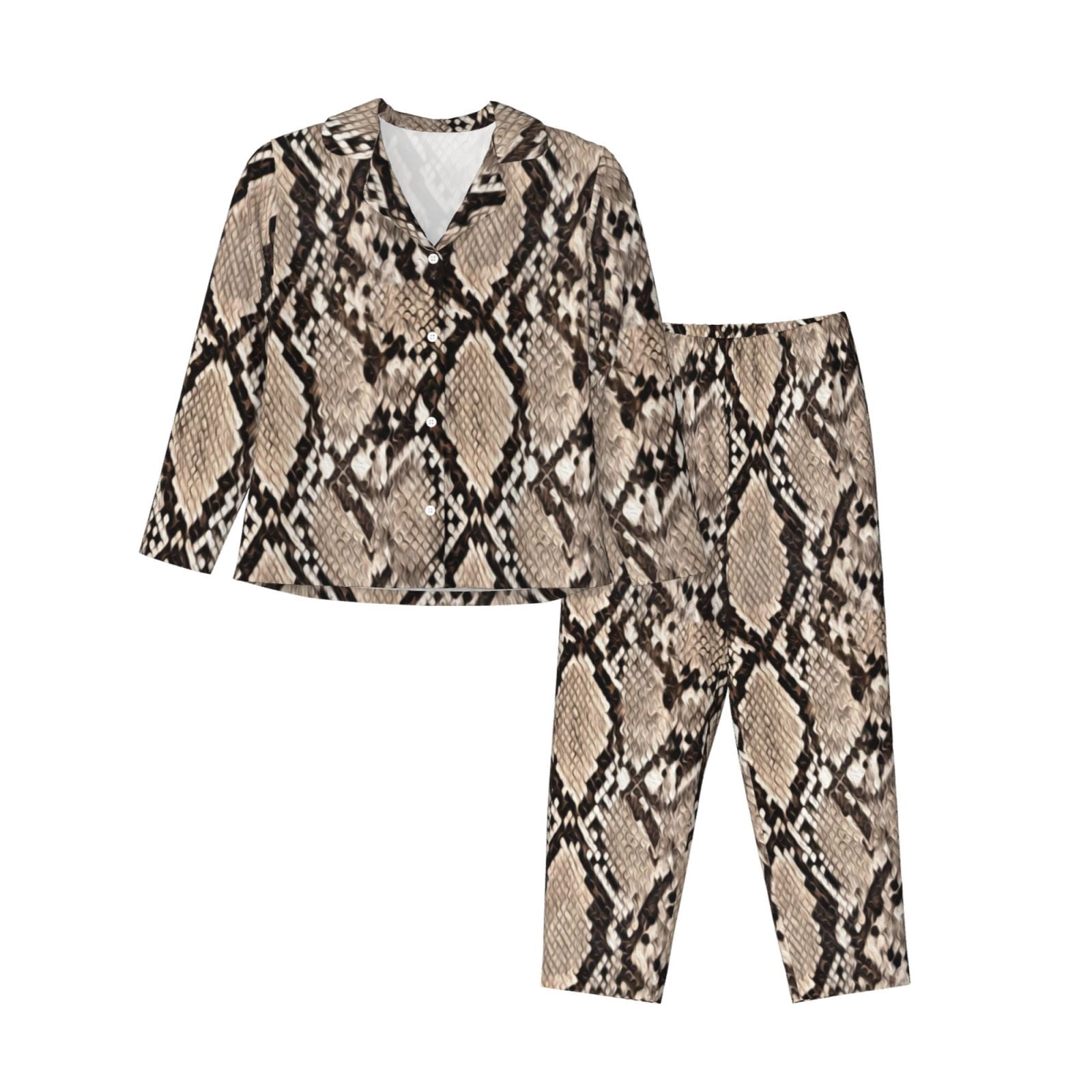 2 Piece Womens Pajama Sets - snake Camouflage Print Soft Sleepwear ...