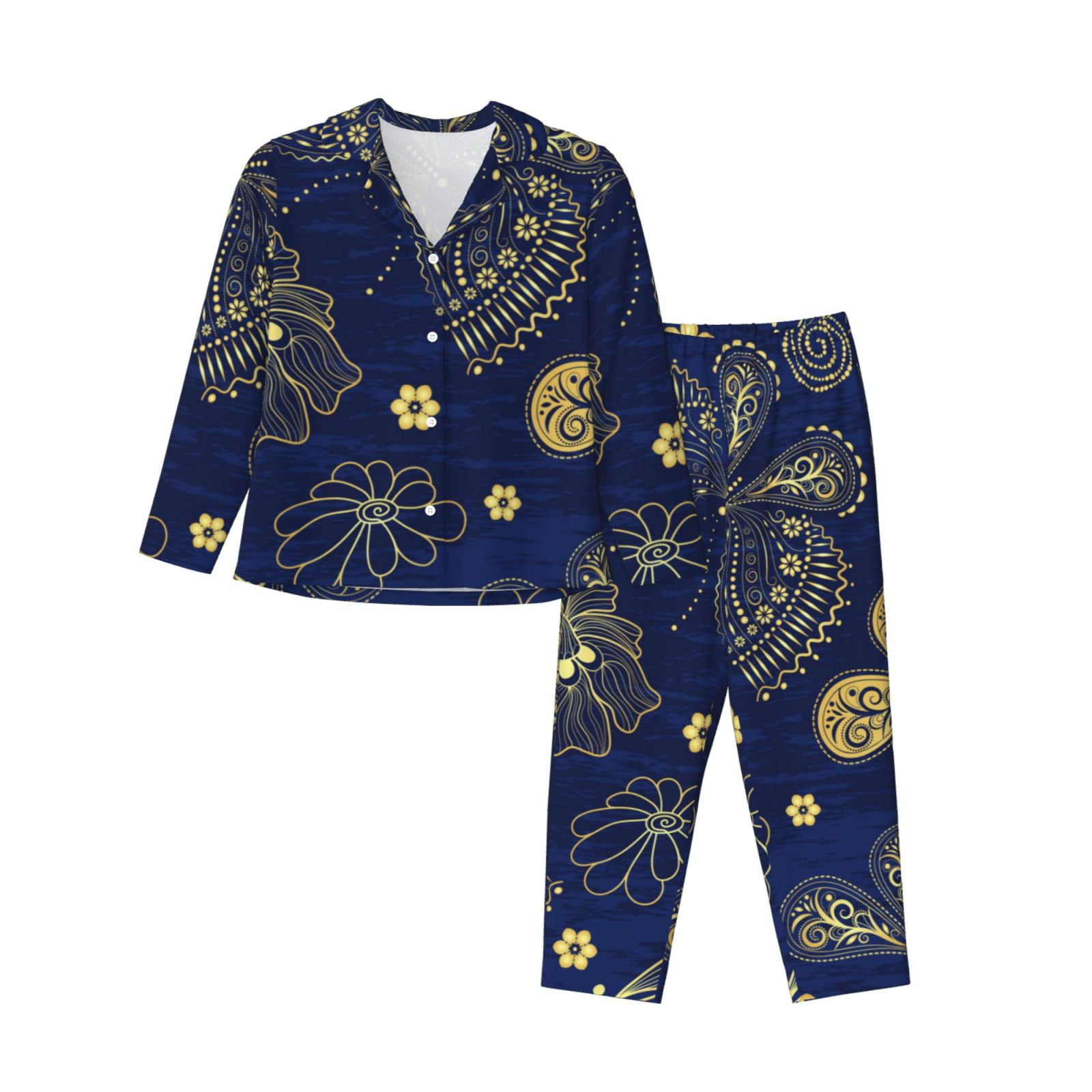 2 Piece Womens Pajama Sets - vintage golden butterfly Soft Sleepwear ...