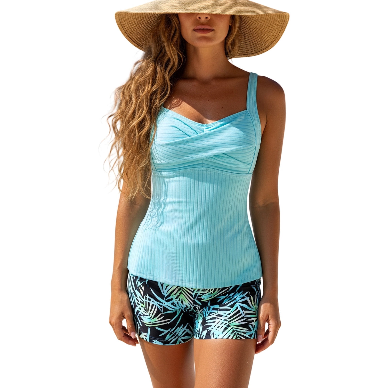 2 Piece Womens Swimsuits Tankini Swimsuit Sets Bikini Bathing Suit ...