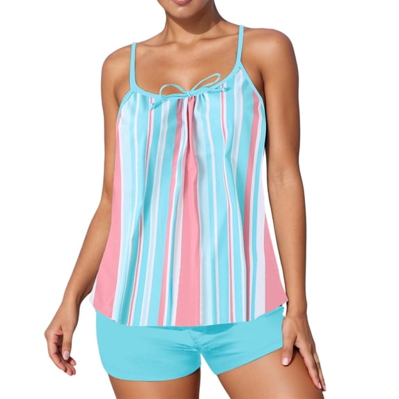 2 Piece Womens Tankini Bathing Suits Floral Print Swimsuit Set Tankini ...