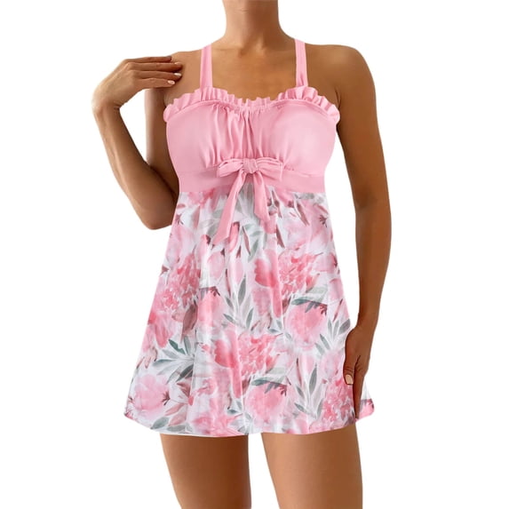 2 Piece Womens Tankini Bathing Suits Striped Quick Dry Swimsuit Sets ...