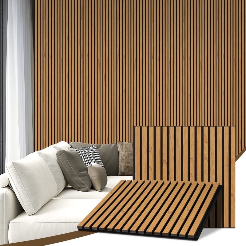 2-Piece Wood Slat Acoustic Panels for Stylish Decor and Noise Reduction ...