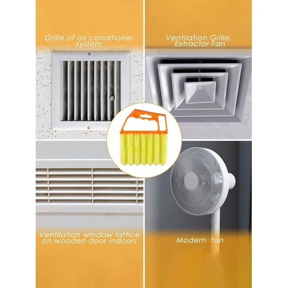 2-Piece Yellow & Blue Handheld Blind & Vent Cleaner – Removable ...