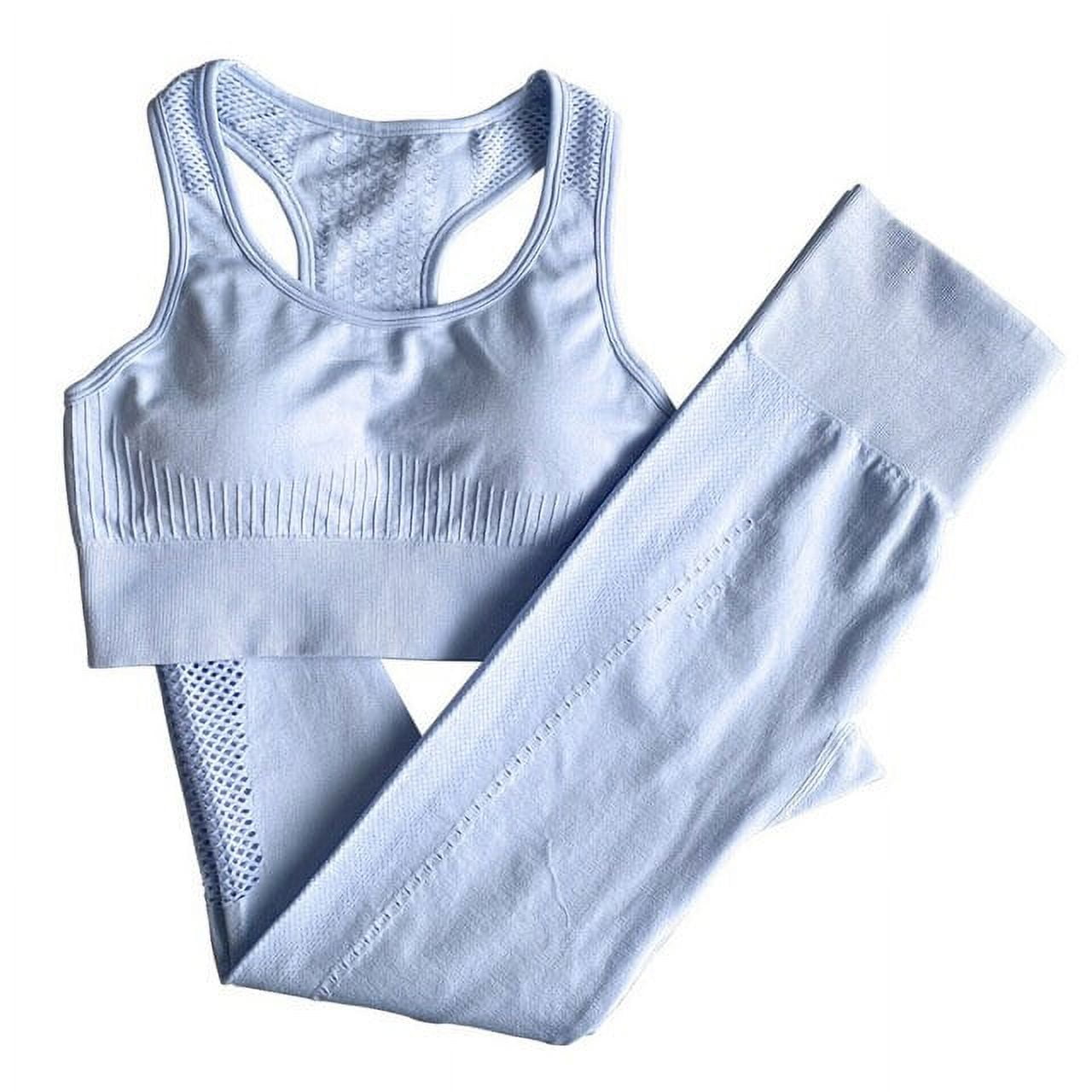 2 Piece Yoga Set Push Up Gym Set Workout Sport Outfit For Woman Leggings Sports Bra Yoga Pants ...