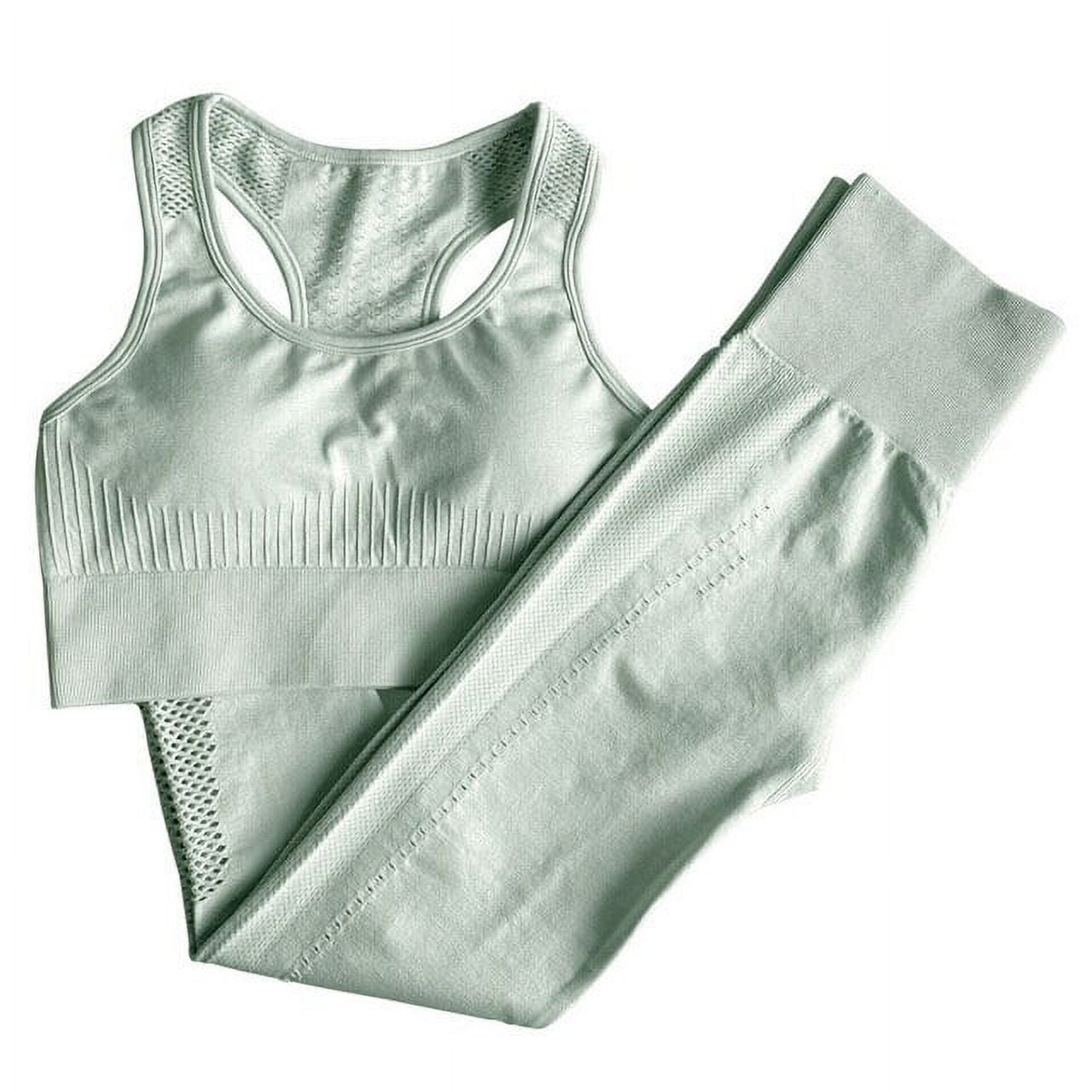 2 Piece Yoga Set Push Up Gym Set Workout Sport Outfit For Woman Leggings Sports Bra Yoga Pants ...