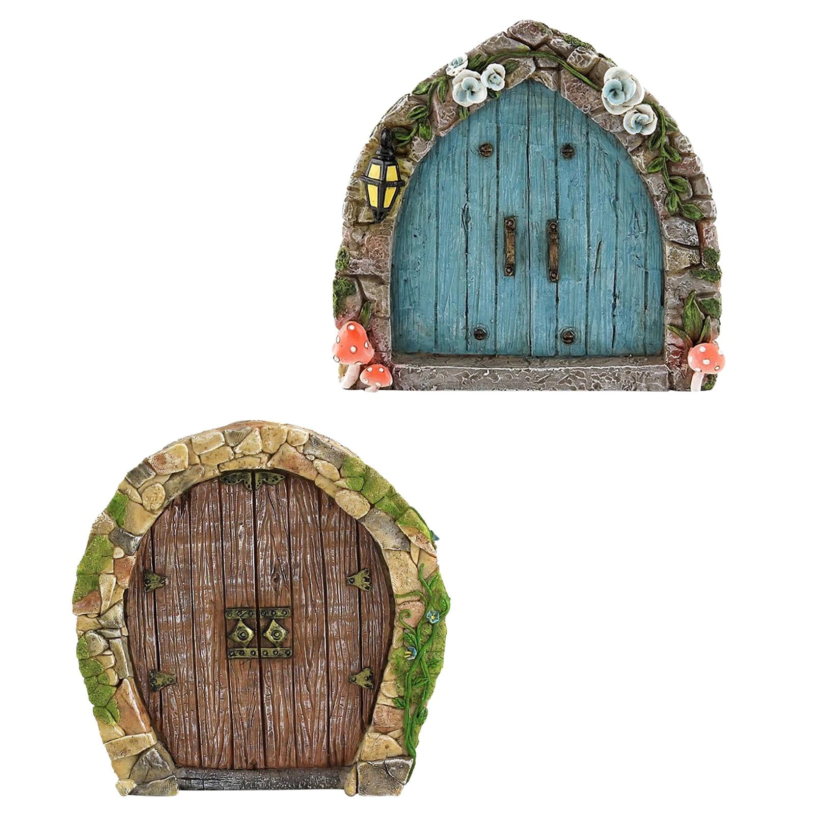 2 Pieces 1/12 Fairy Tale Door Ornament Dollhouse Decor DIY Accs ...