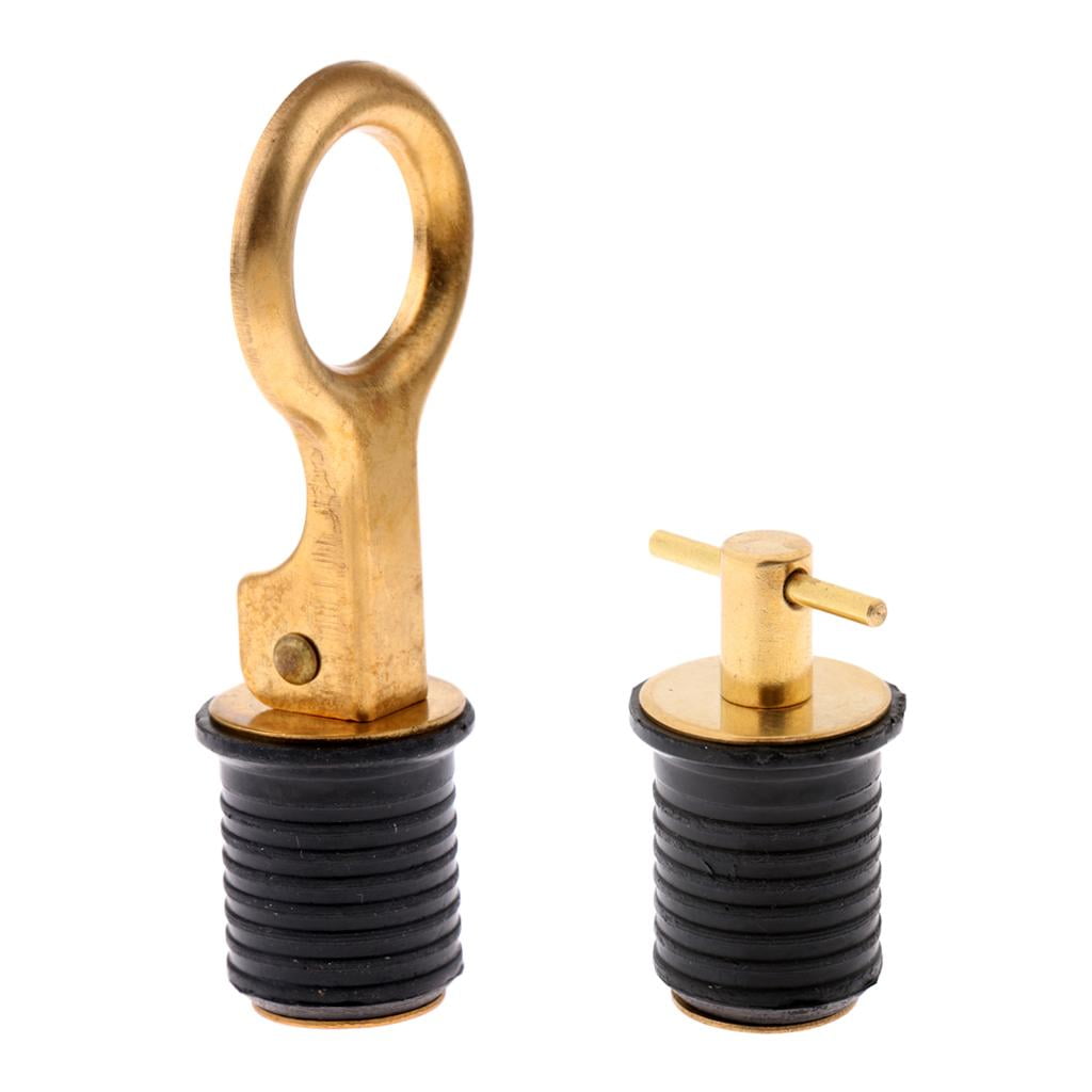 2 Pieces 1" Drain Plug Brass / Boat Bilge Baitwell Hull Drain ...