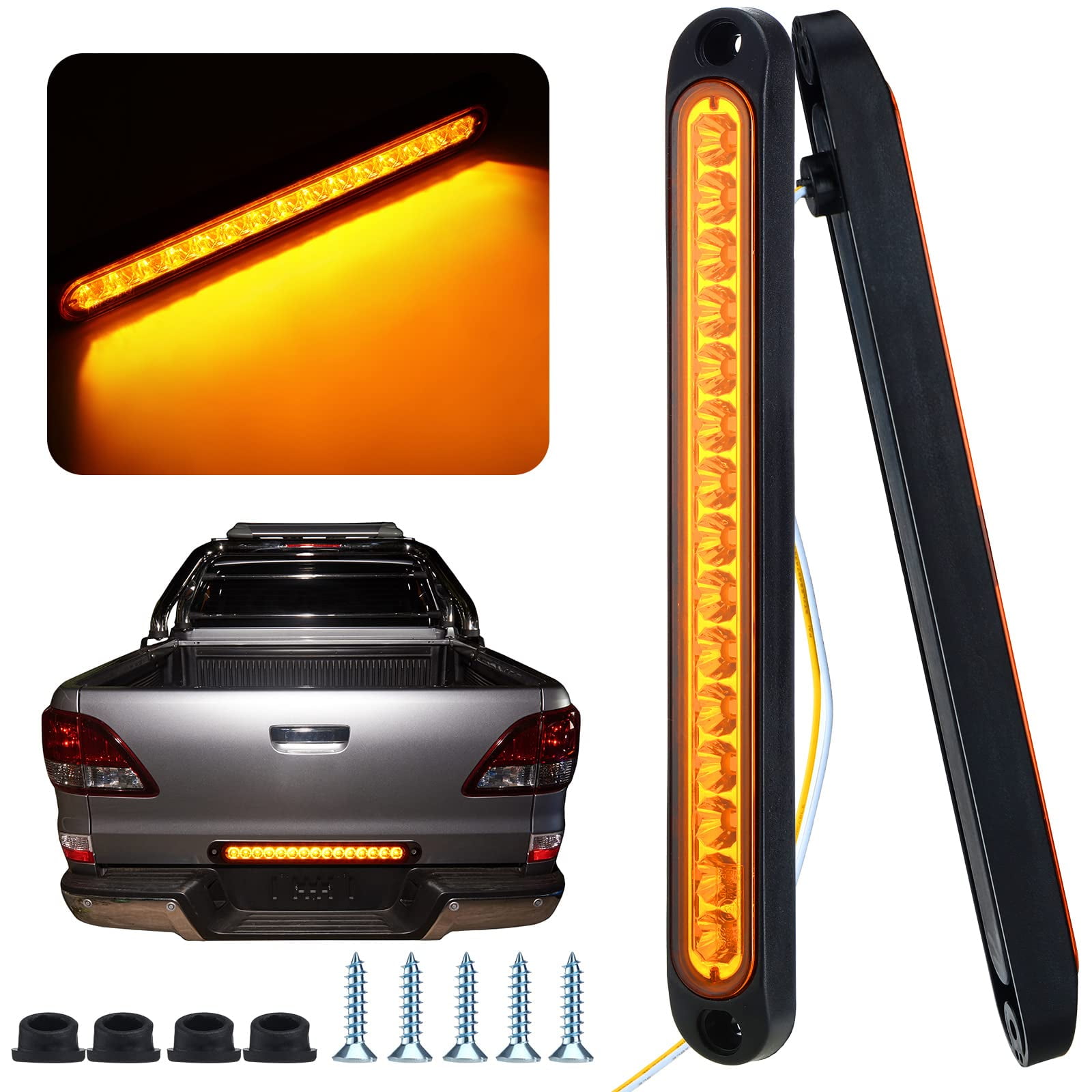 2 Pieces 10 Inch 15 LED Trailer Tail Light Bar Stop Turn Tail Lights ...