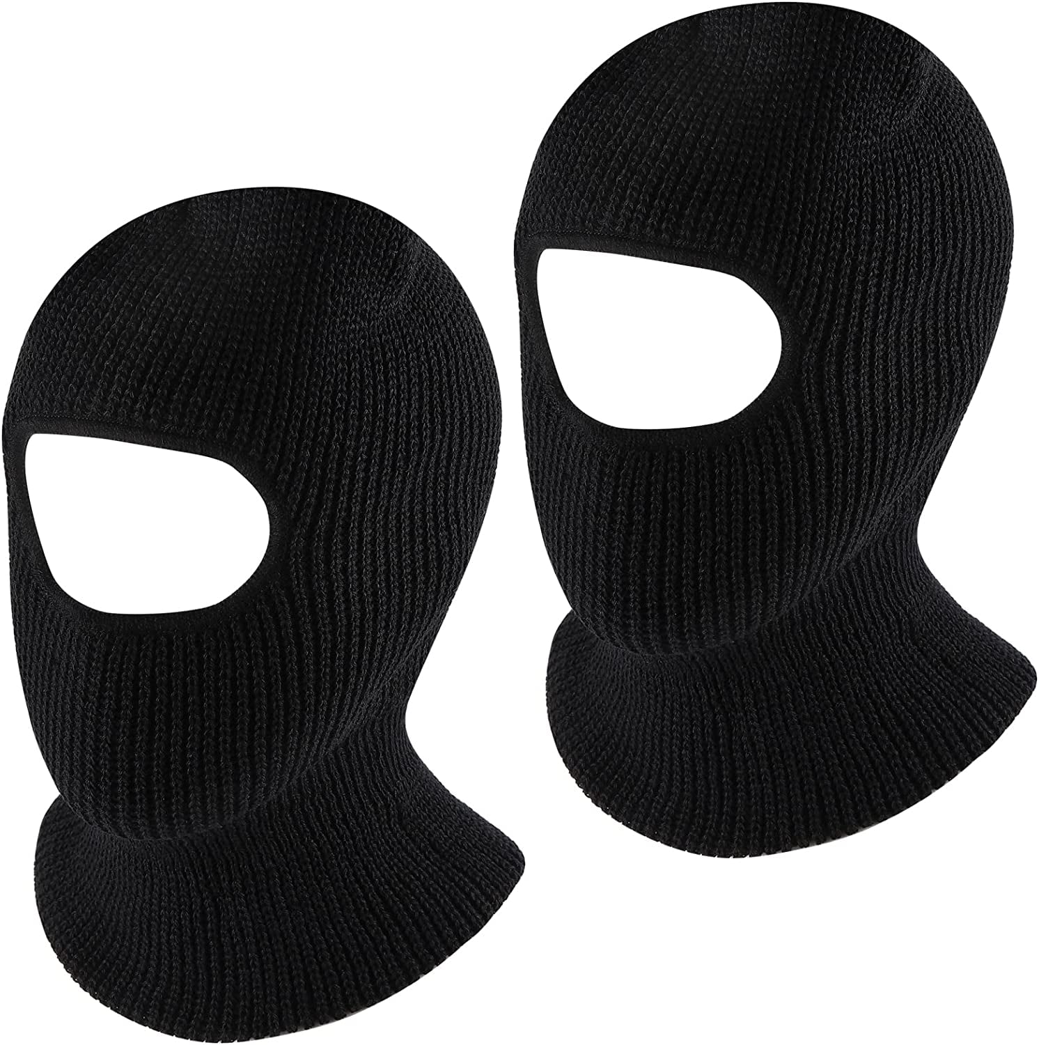 2 Pieces 2-Hole Ski Mask Knitted Full Face Cover Winter Balaclava Mask ...