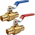 2 Pieces 3/4 Inch Pex Brass Full Port Shut Off Ball Valve Hot and Cold ...