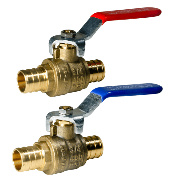 2 Pieces 3/4" Pex Ball Valve Hot and Cold, 24-2-3&4=2X - Walmart.com