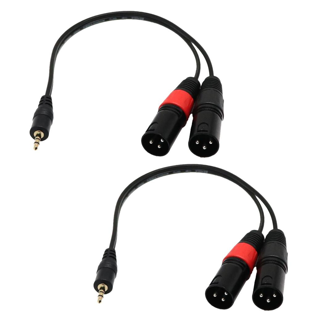 2 Pieces 3.5mm XLR Adapter Cable (1FT) - Male Stereo XLR Pinout Y ...
