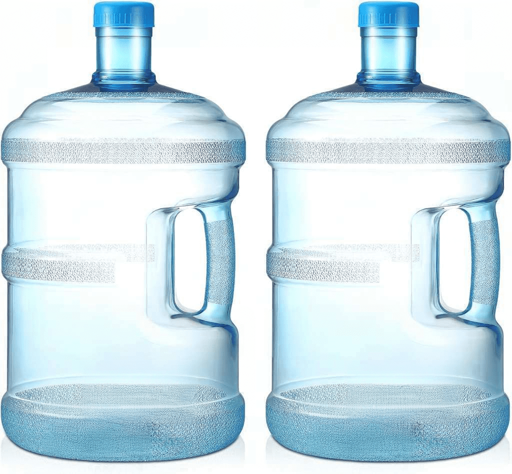 2 Pieces 3 Gallon Round Plastic Water Jug with Handle and Screw Cap ...