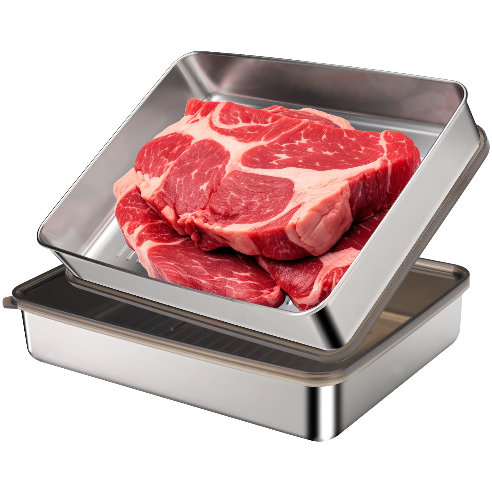 2 Pieces 304 Stainless Steel Bacon Container for Refrigerator, Airtight ...