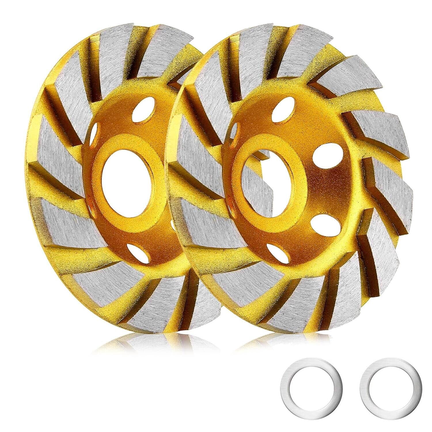 2 Pieces 4 Inch Concrete Stone Ceramic Turbo Diamond Grinding Cup Wheel ...