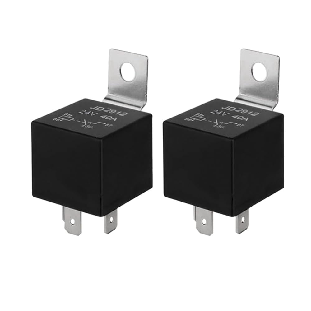 2 Pieces 4 Pin Car Relay, 24V 40A SPST Automotive Relay with Metal ...