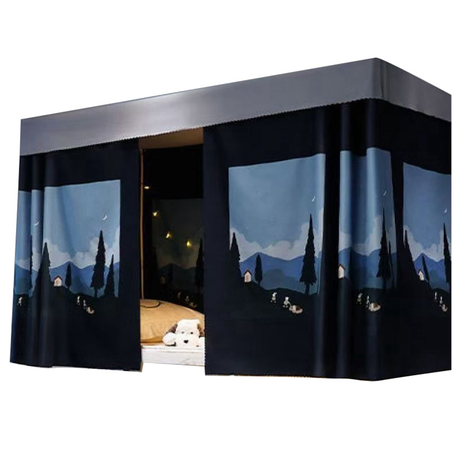 2 Pieces 45*78in Bunk Bed Curtains Dorm Home Blackout Privacy Bed Cloth ...