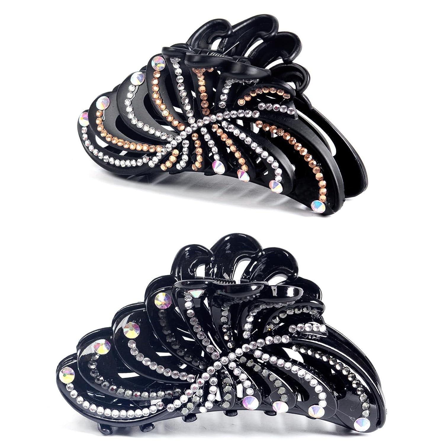 2 Pieces of 5inch Large Rhinestone Claw Clips Big Hair Clip for Thick ...