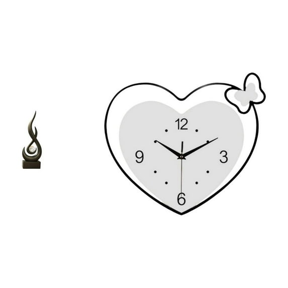 2 Pieces Abstract Fire Sculpture Art Statue Wall Clock Acrylic Material ...