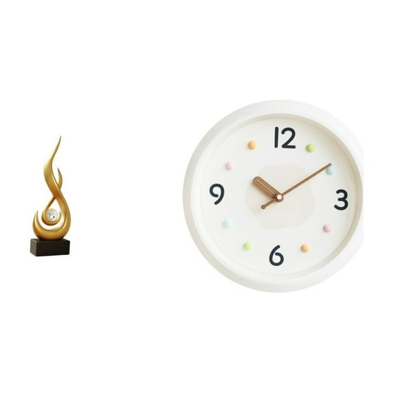 2 Pieces Abstract Fire Sculpture Wall Clock Ornament Resin Material ...