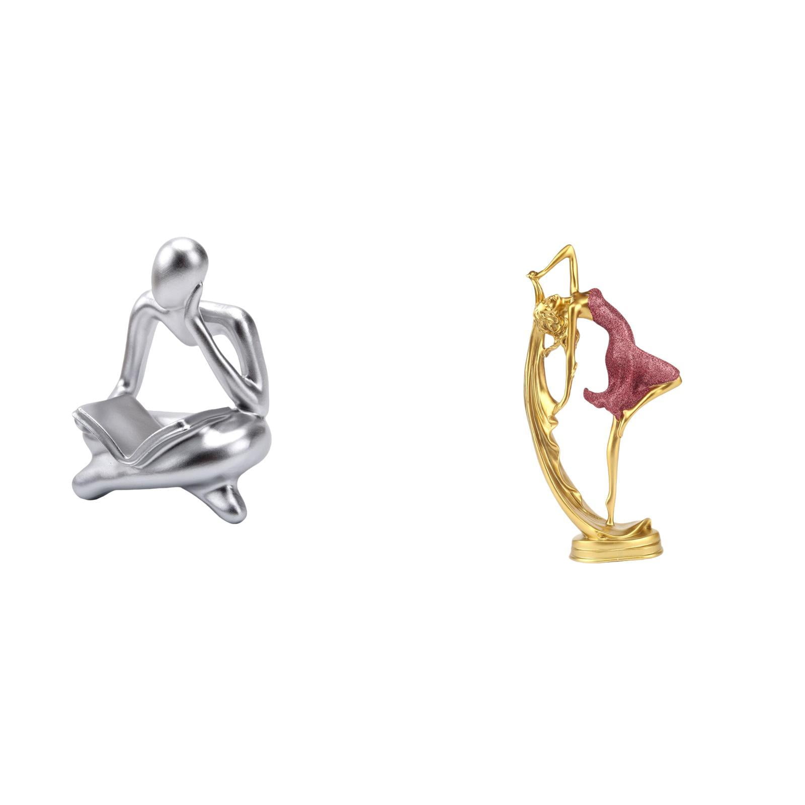 2 Pieces Abstract Reader Figurine Ballet Dancing Girl Statue Resin Art ...