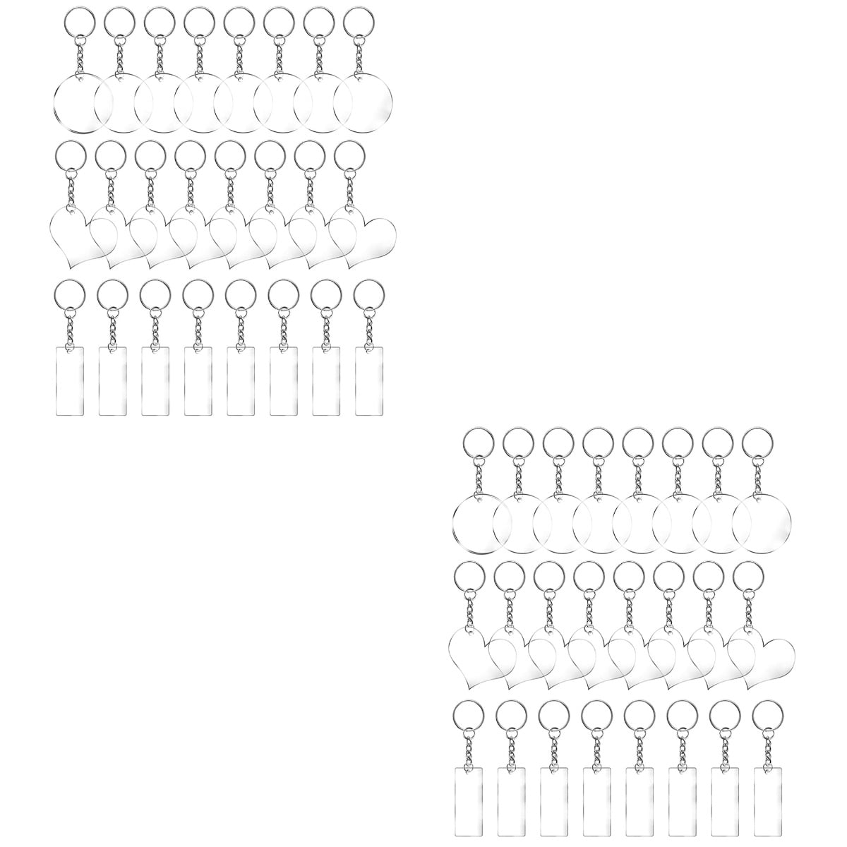 2 Pieces Acrylic Key Chain Wire Chains of The Lid Transparent - Walmart.com