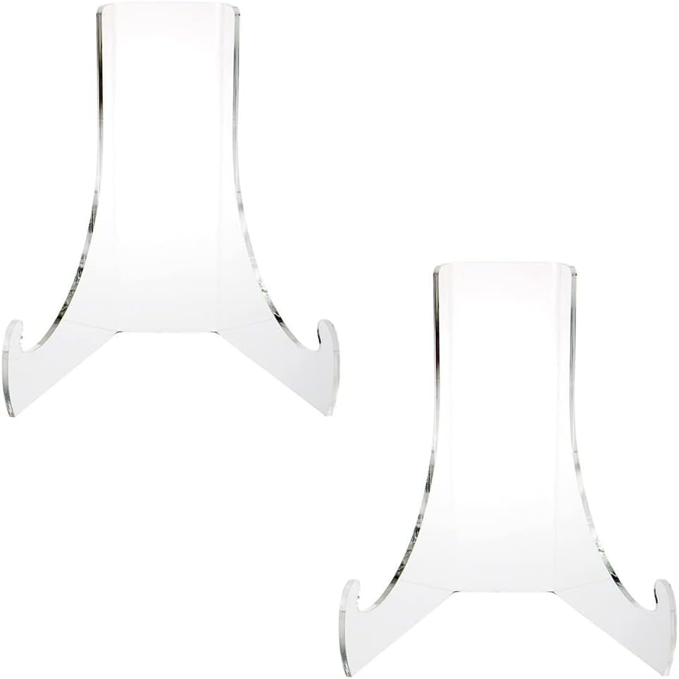 2 Pieces Acrylic Plate Stand 60-Degree Angle Acrylic Easel Acrylic Book ...