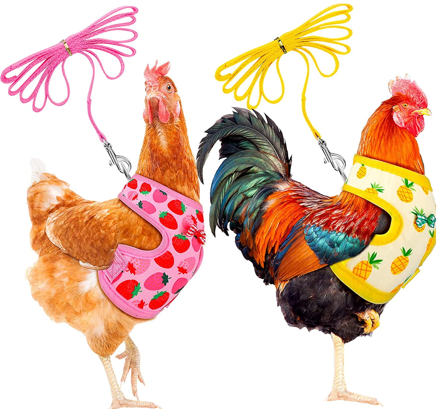 2 Pieces Adjustable Chicken Harness and Leash Set Elastic Comfortable ...