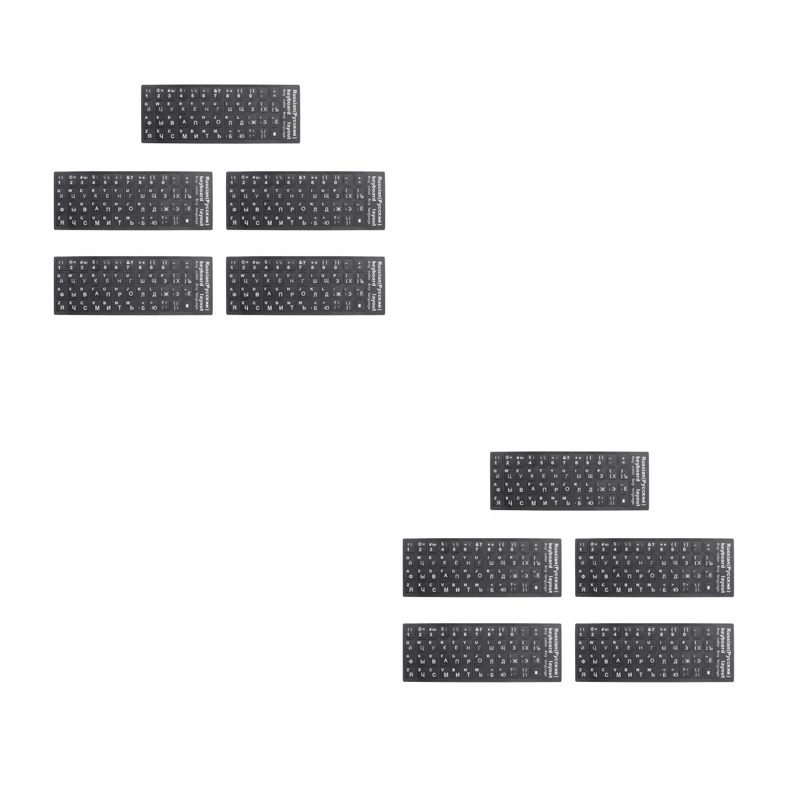 2 Pieces Alphabet Keyboard Stickers Keyboard Labels 18X6.5X0.5cm Black ...