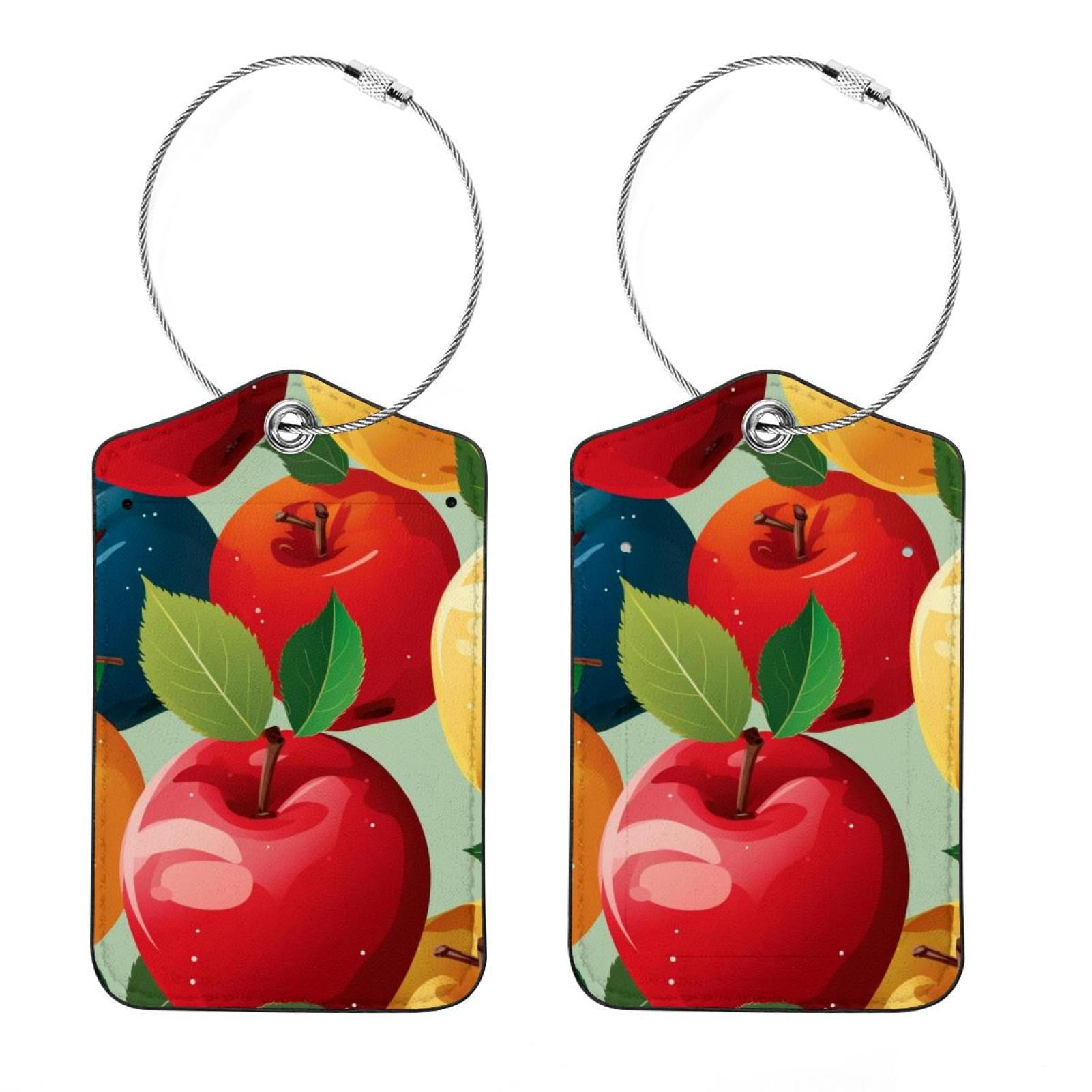 2 Pieces Apple Luggage Tags, Privacy Cover ID Label with Loop and ...