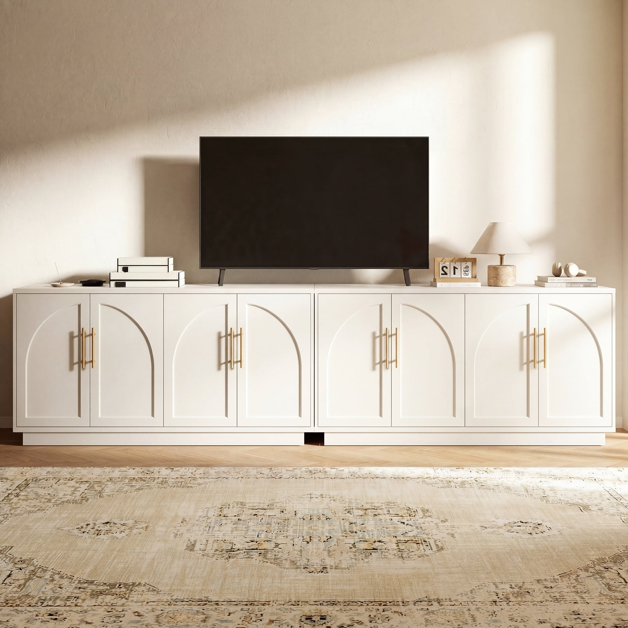 2 Pieces Arched Sideboard Buffet Cabinet, 59