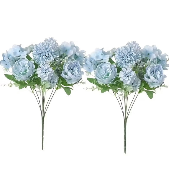 2 Pieces Artificial Blue Silk Peonies for Home Decor, Weddings ...