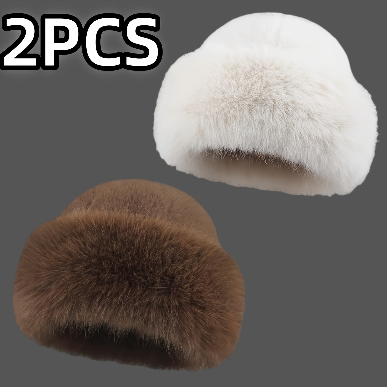2 Pieces Autumn Winter Women's Fleece-Lined Warm Hat - Fashionable ...