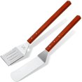 2 Pieces BBQ Extra Long Grill Turner and Spatula Stainless Steel ...