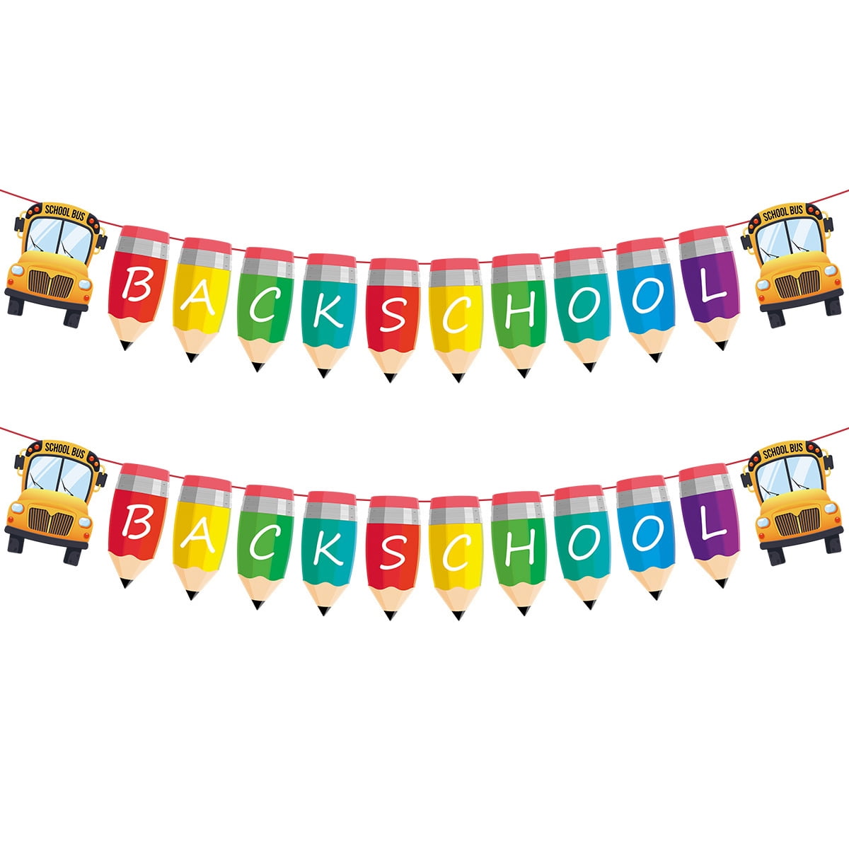 2 Pieces Back To School Banner Decorations, First Day of School ...