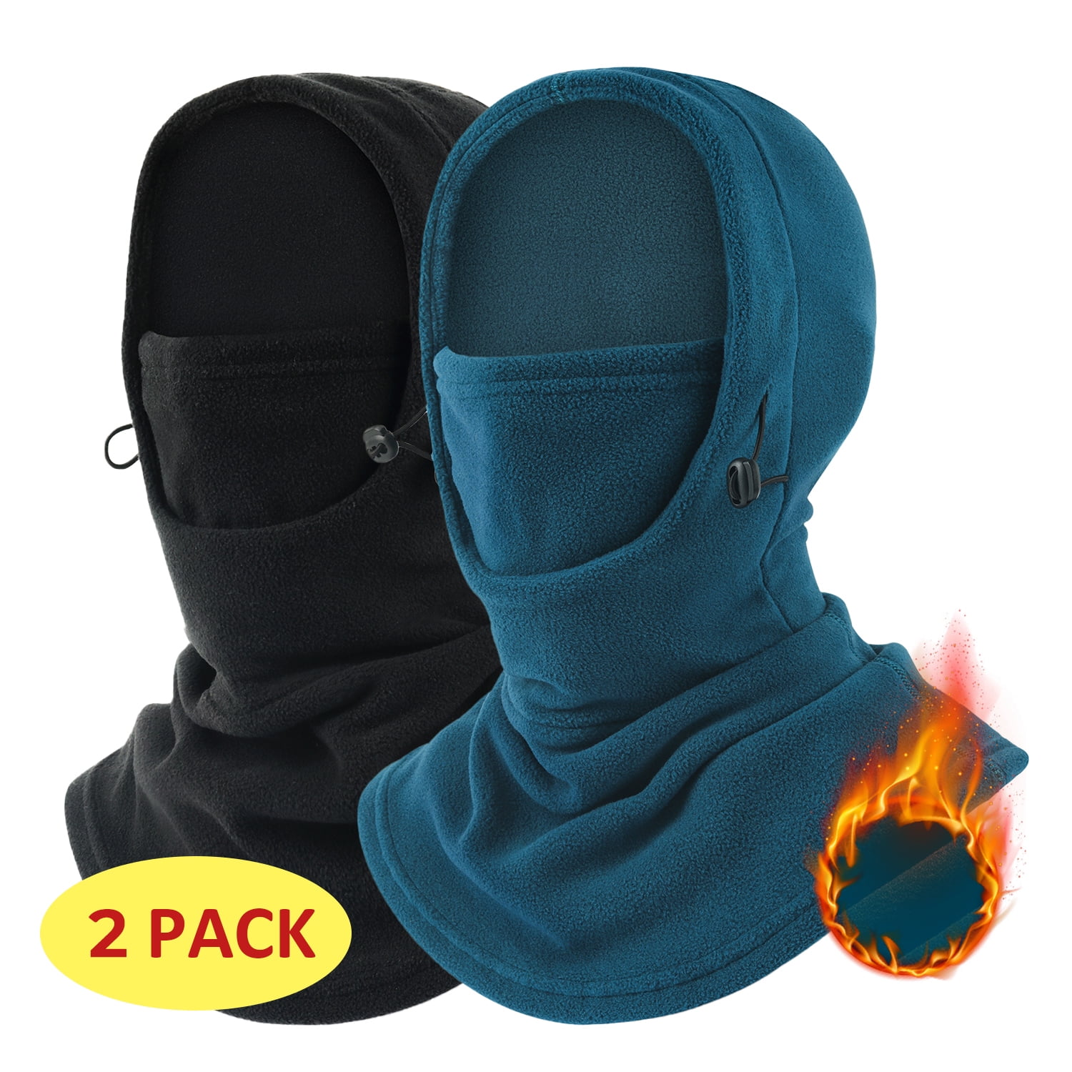 2 Pieces Balaclava Ski Mask for Men and Women Theremal Full Cover Face ...