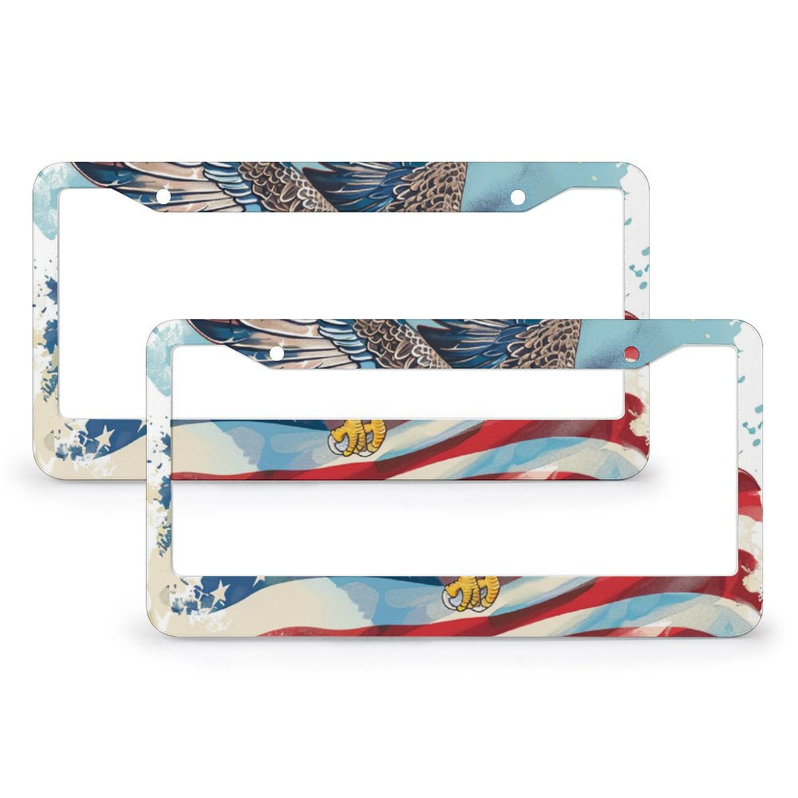2 Pieces Bald Eagle American Flag License Plate Frames Memorial Day ...