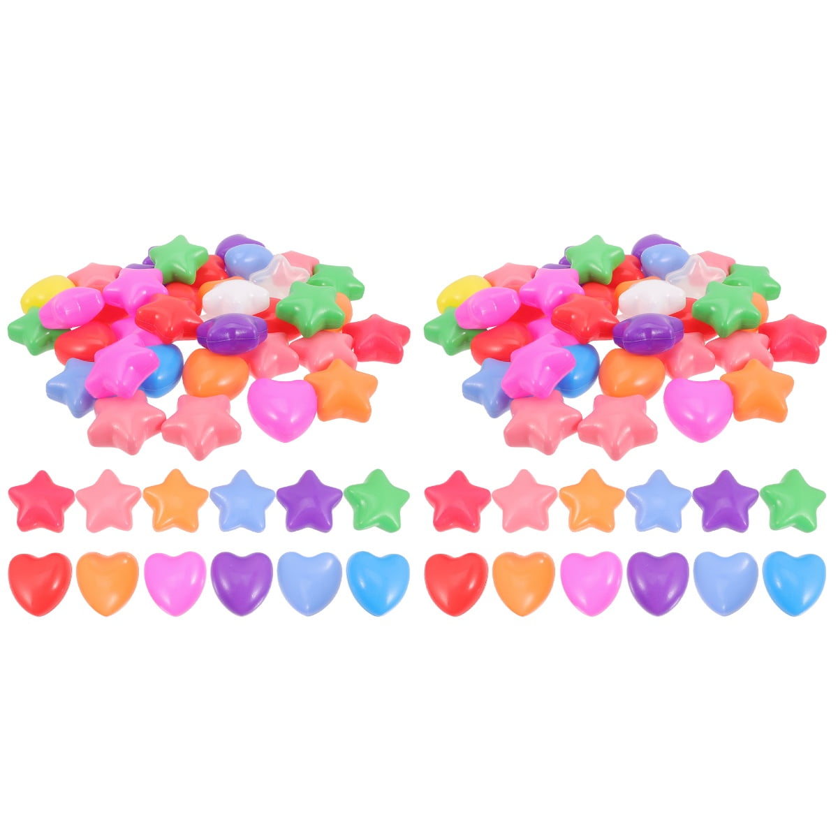 2 Pieces Ball Pit Balls Shapes Hearts Stars Yellow Pool Toys Party Baby ...