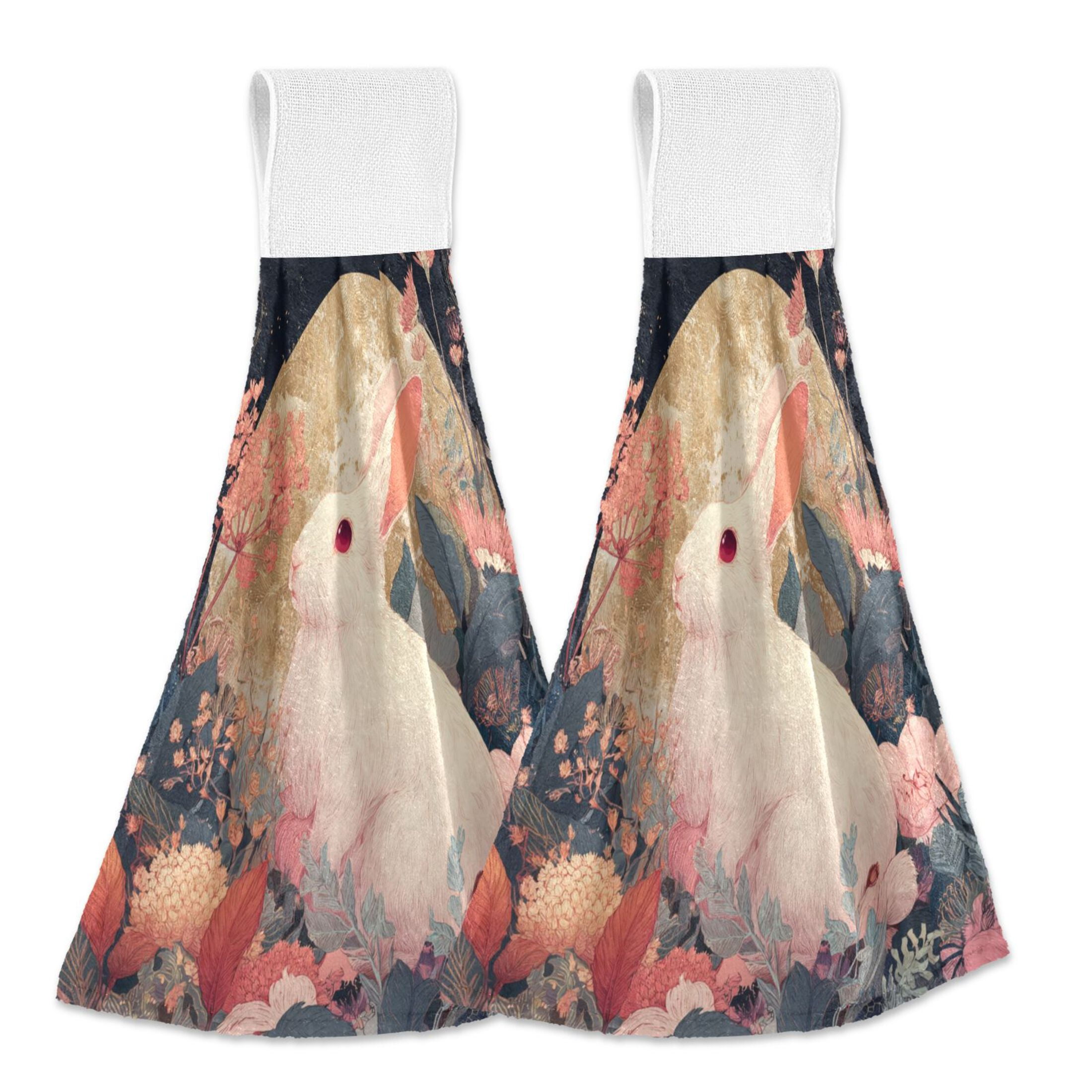 2 Pieces Bathroom Towels Kitchen Towels Velcro Hand Wipes Dish Cloths ...