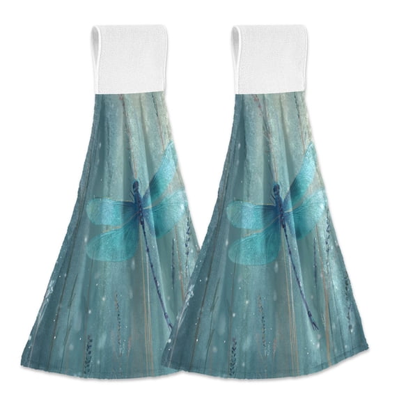 2 Pieces Bathroom Towels Kitchen Towels Velcro Hand Wipes Dish Cloths ...