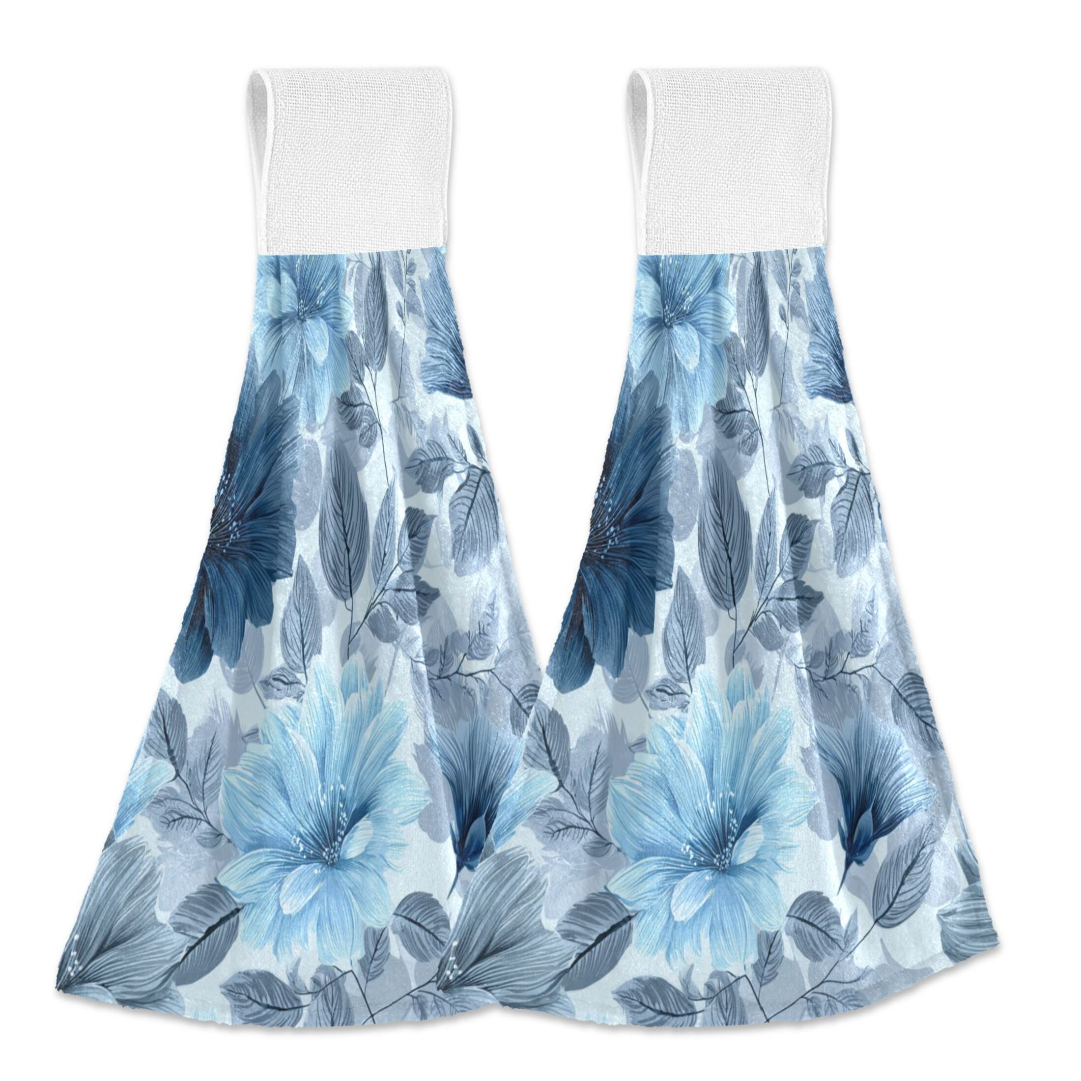 2 Pieces Bathroom Towels Kitchen Towels Velcro Hand Wipes Dish Cloths ...