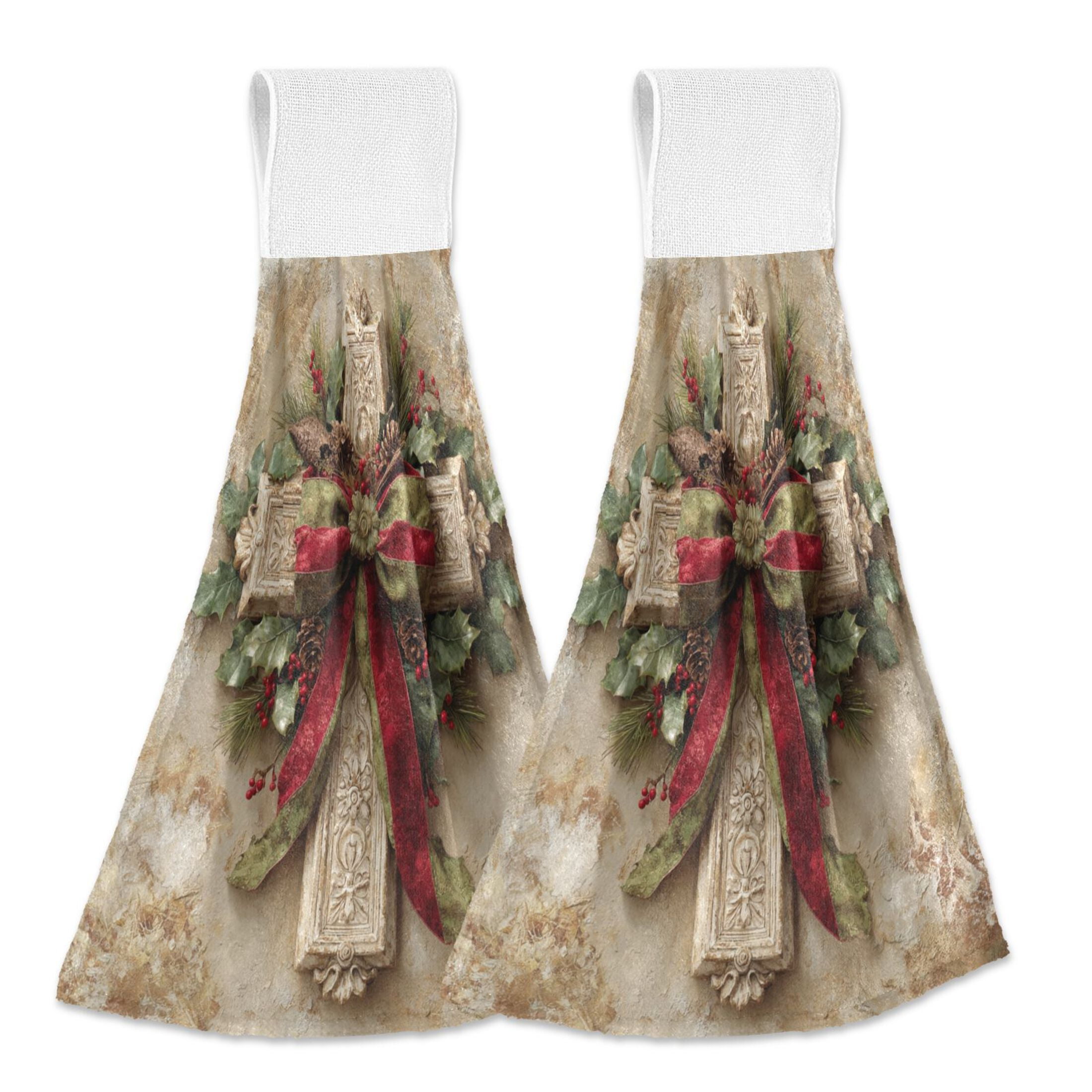 2 Pieces Bathroom Towels Kitchen Towels Velcro Hand Wipes Dish Cloths ...