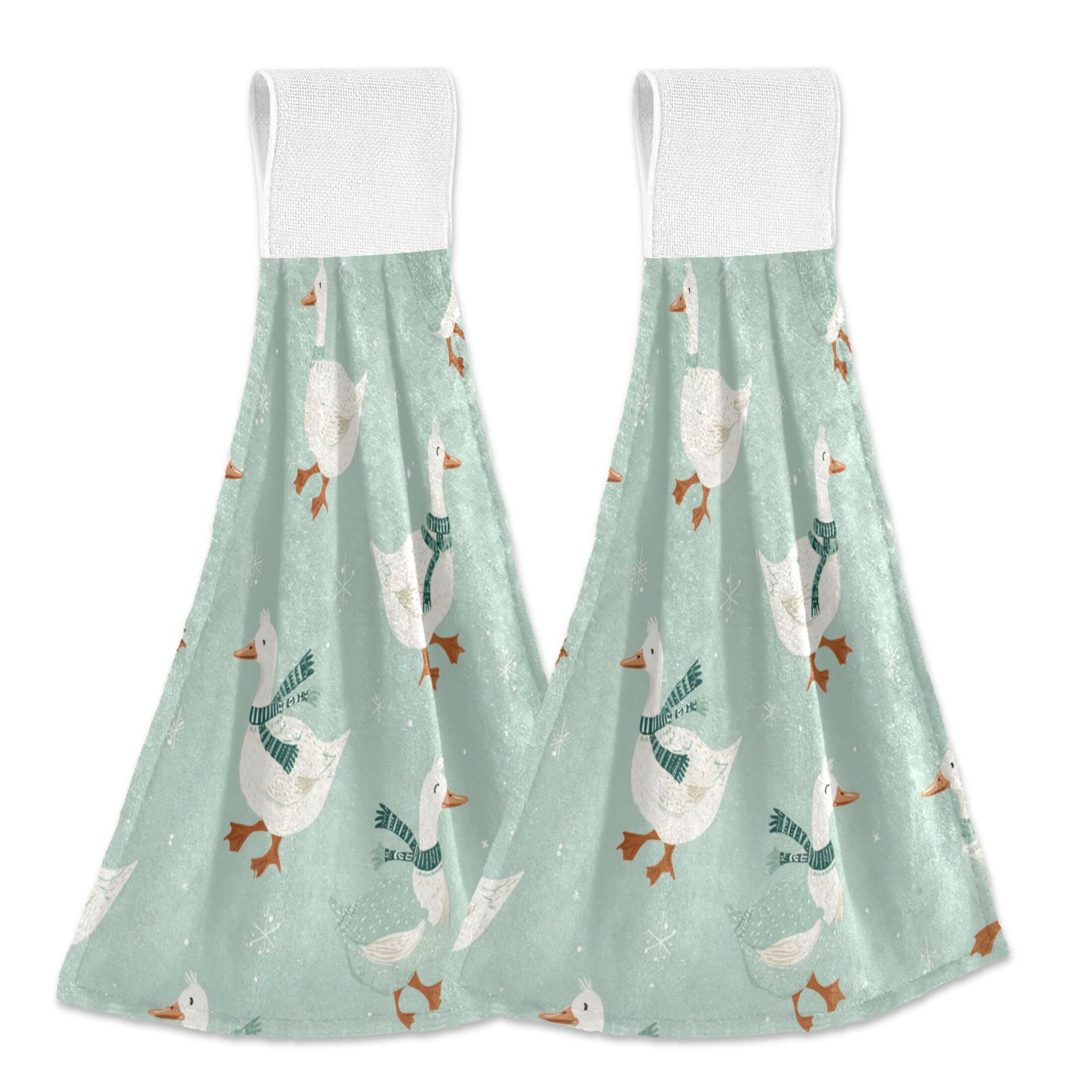 2 Pieces Bathroom Towels Kitchen Towels Velcro Hand Wipes Dish Cloths ...