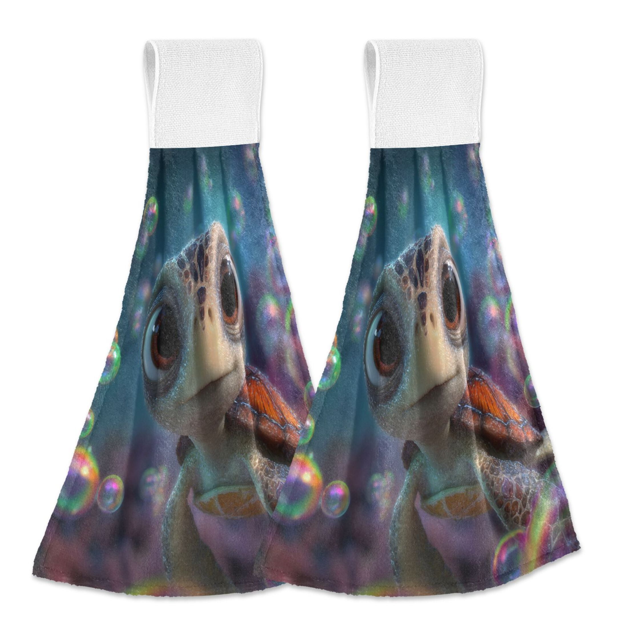 2 Pieces Bathroom Towels Kitchen Towels Velcro Hand Wipes Dish Cloths ...