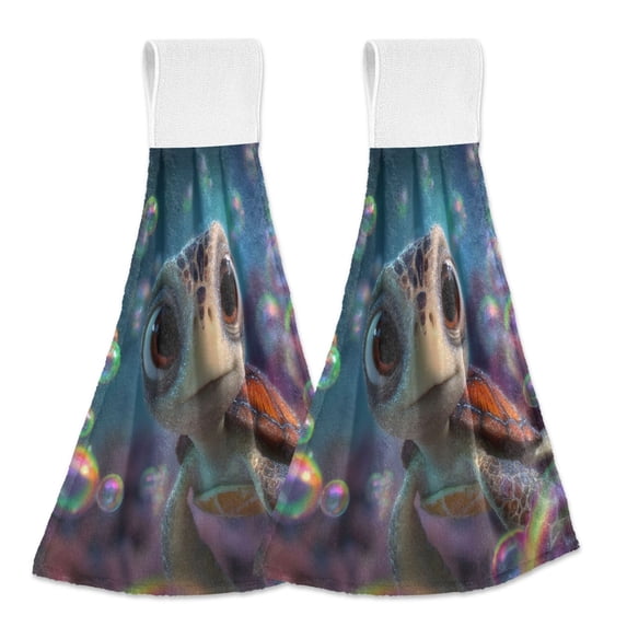 2 Pieces Bathroom Towels Kitchen Towels Velcro Hand Wipes Dish Cloths ...