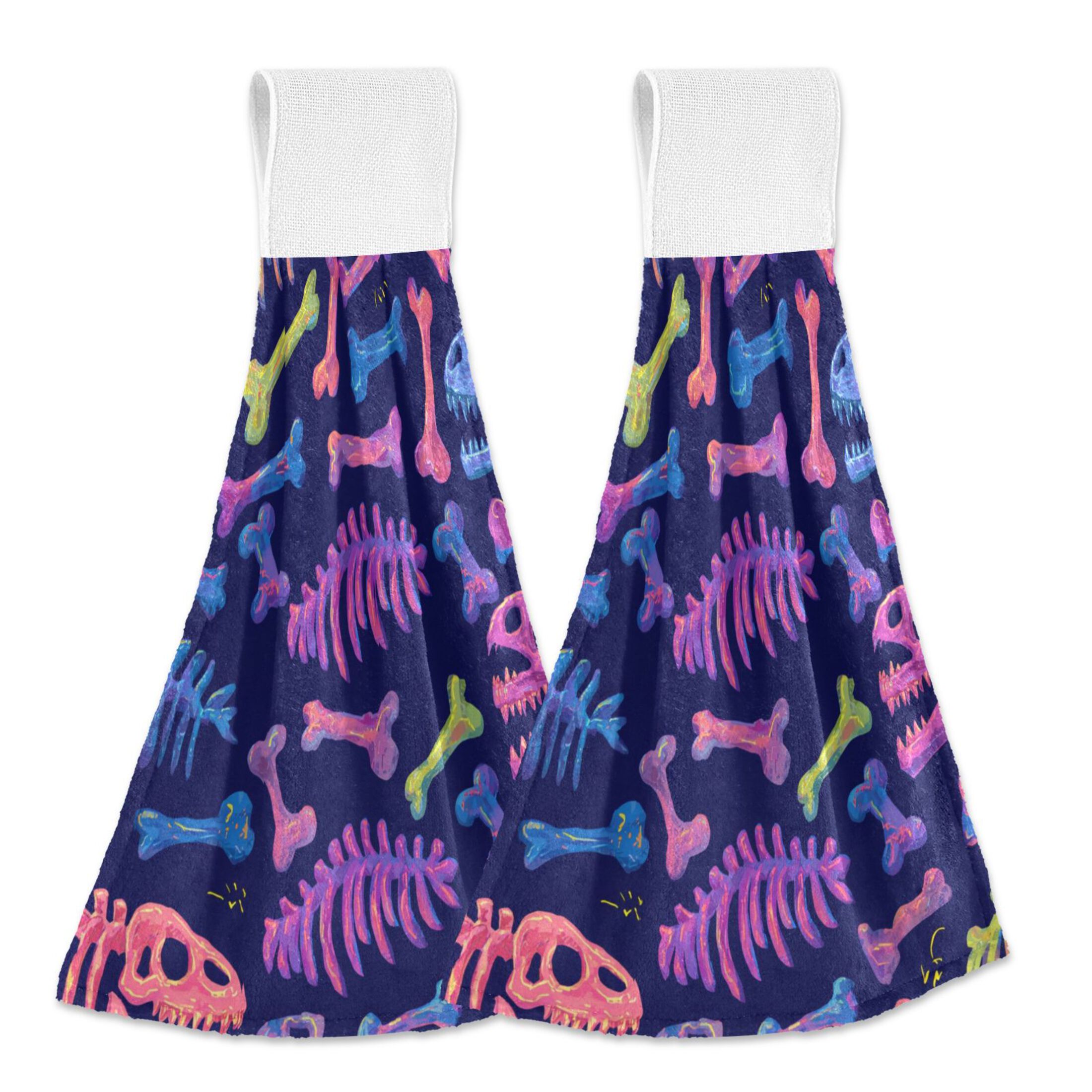 2 Pieces Bathroom Towels Kitchen Towels Velcro Hand Wipes Dish Cloths ...