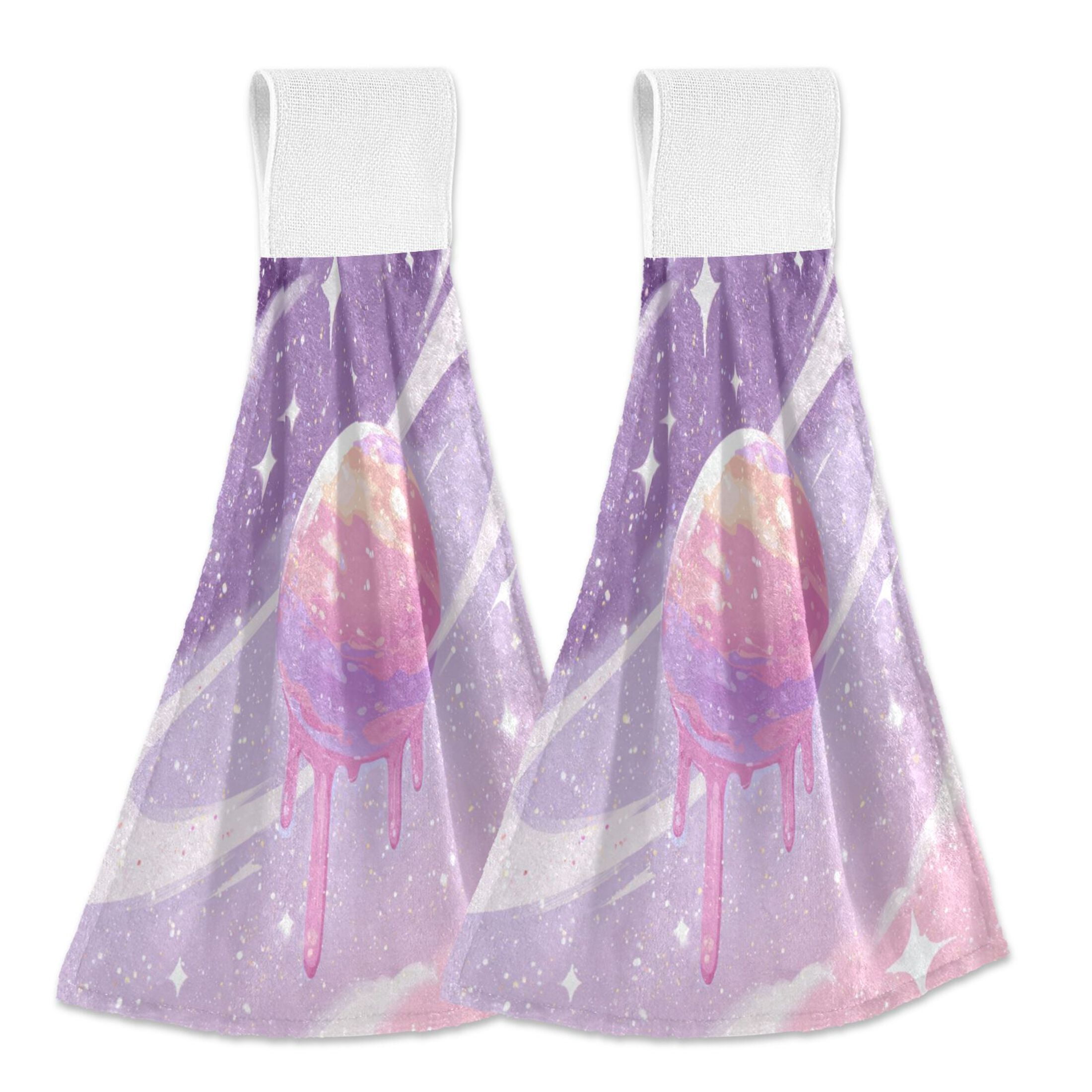 2 Pieces Bathroom Towels Kitchen Towels Velcro Hand Wipes Dish Cloths ...