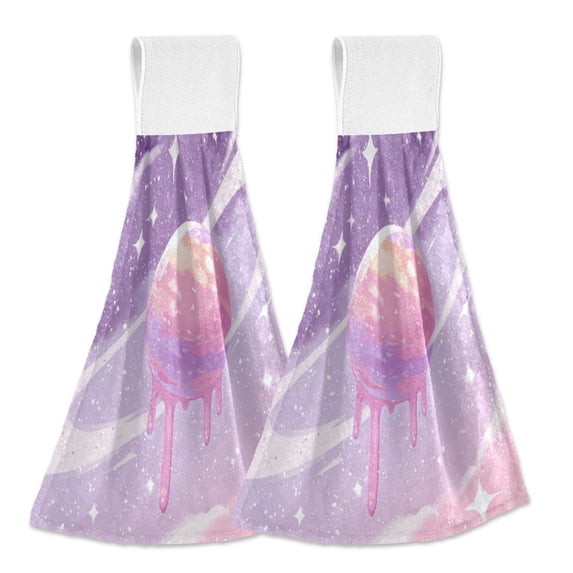 2 Pieces Bathroom Towels Kitchen Towels Velcro Hand Wipes Dish Cloths ...